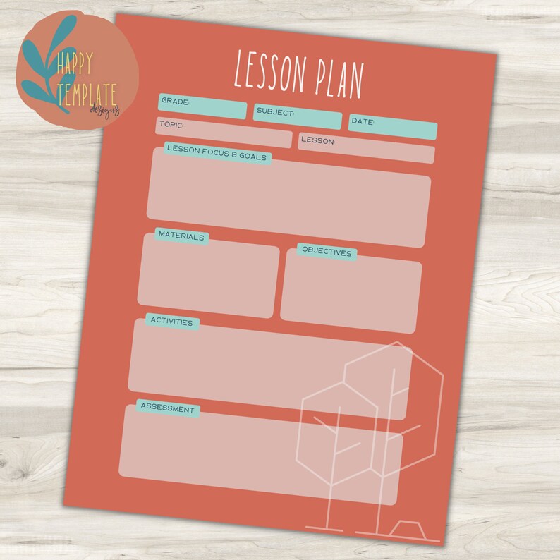 Teacher Lesson Plan Template, Printable Lesson Planner, Lesson Planning ...