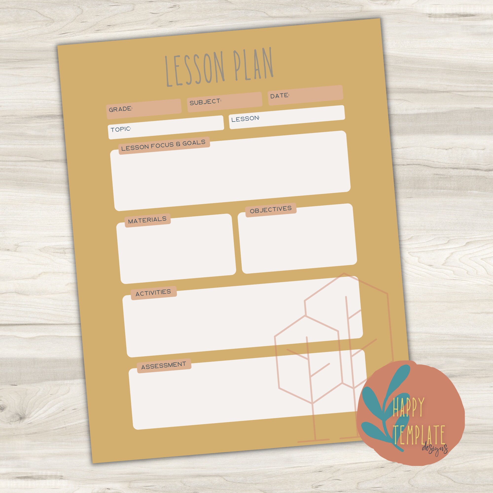 Teacher Lesson Plan Template, Printable Lesson Planner, Lesson Planning ...