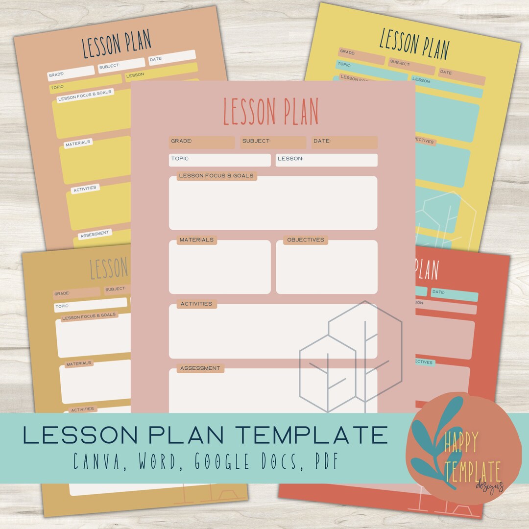 Teacher Lesson Plan Template, Printable Lesson Planner, Lesson Planning ...