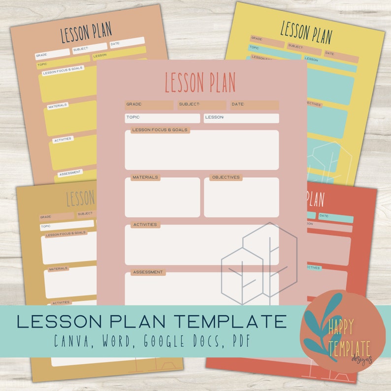 Teacher Lesson Plan Template, Printable Lesson Planner, Lesson Planning ...