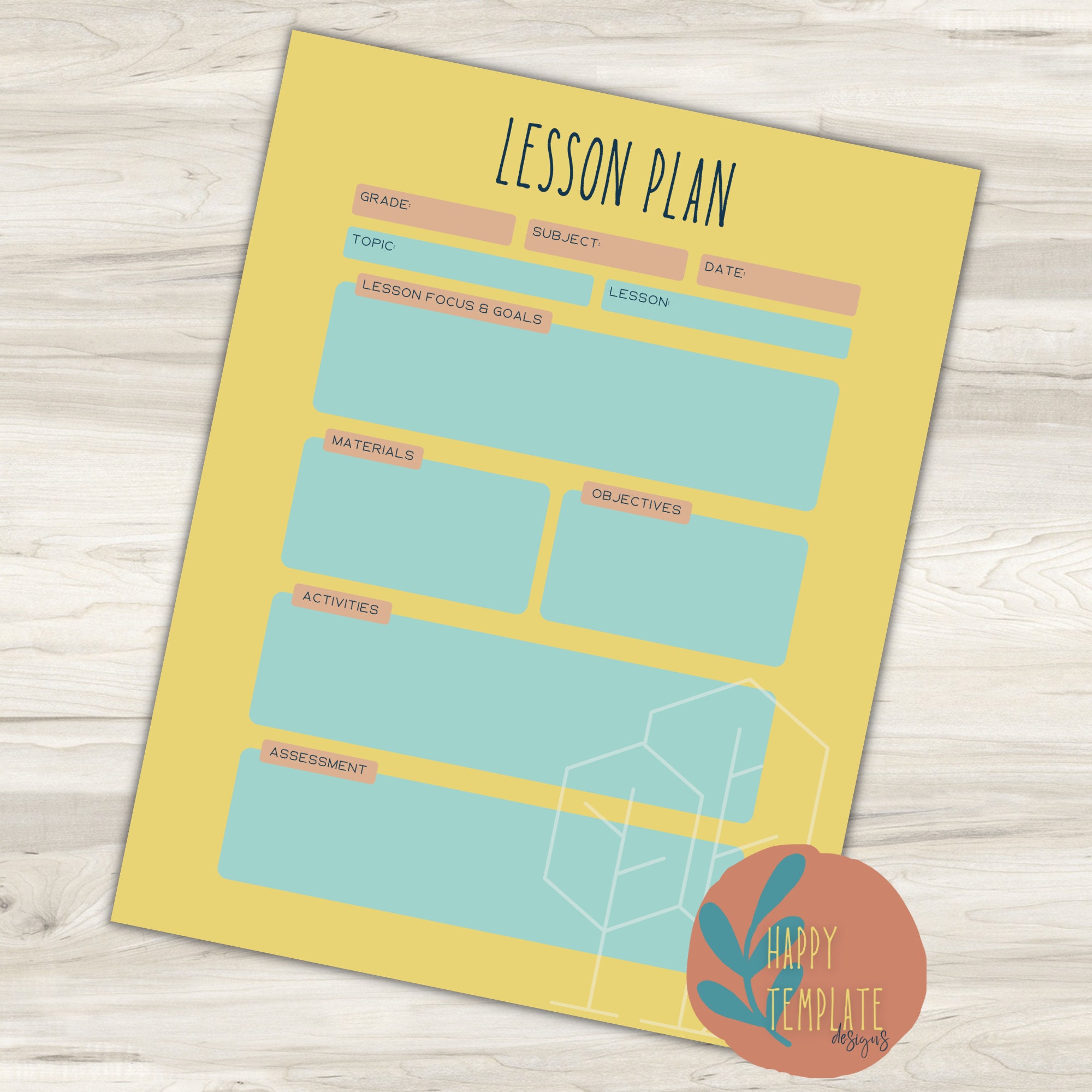 Teacher Lesson Plan Template, Printable Lesson Planner, Lesson Planning ...