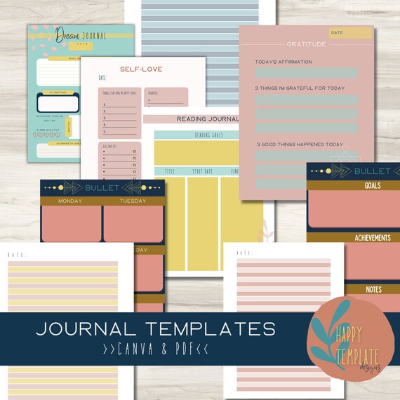 Journal Canva Template bundle Journal - Etsy