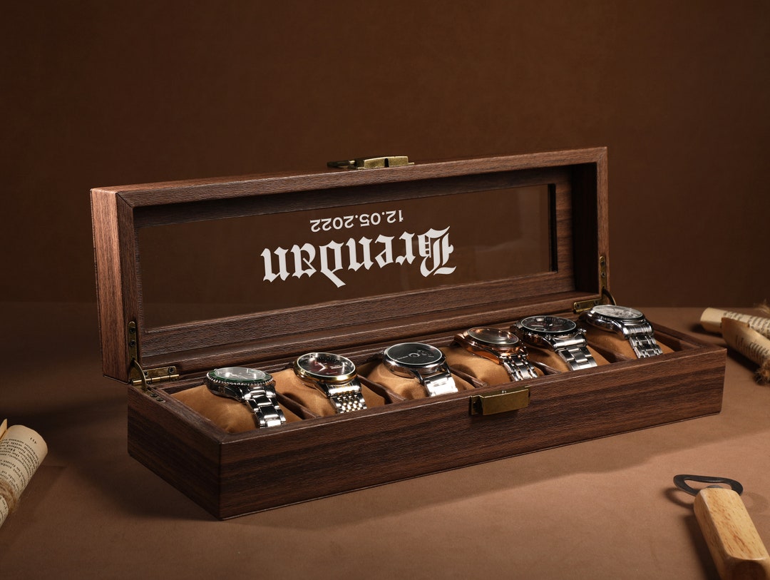 Personalized Watch Box for Men, Watch Organizer, Watch Storage, Custom ...