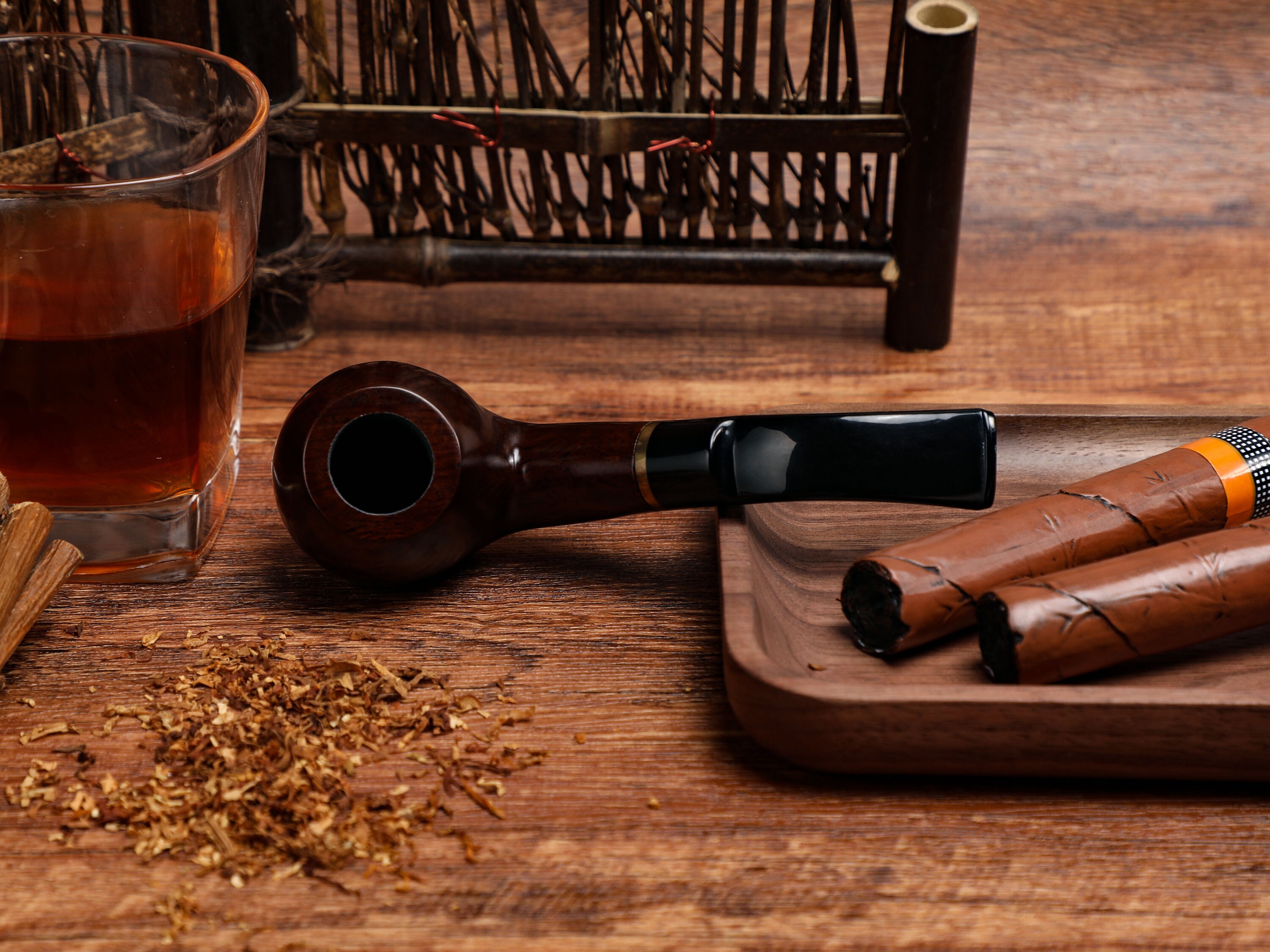 Smoking Pipe, Unique Wooden Tobacco Smoking Pipe, Mens Gift Pipe for ...