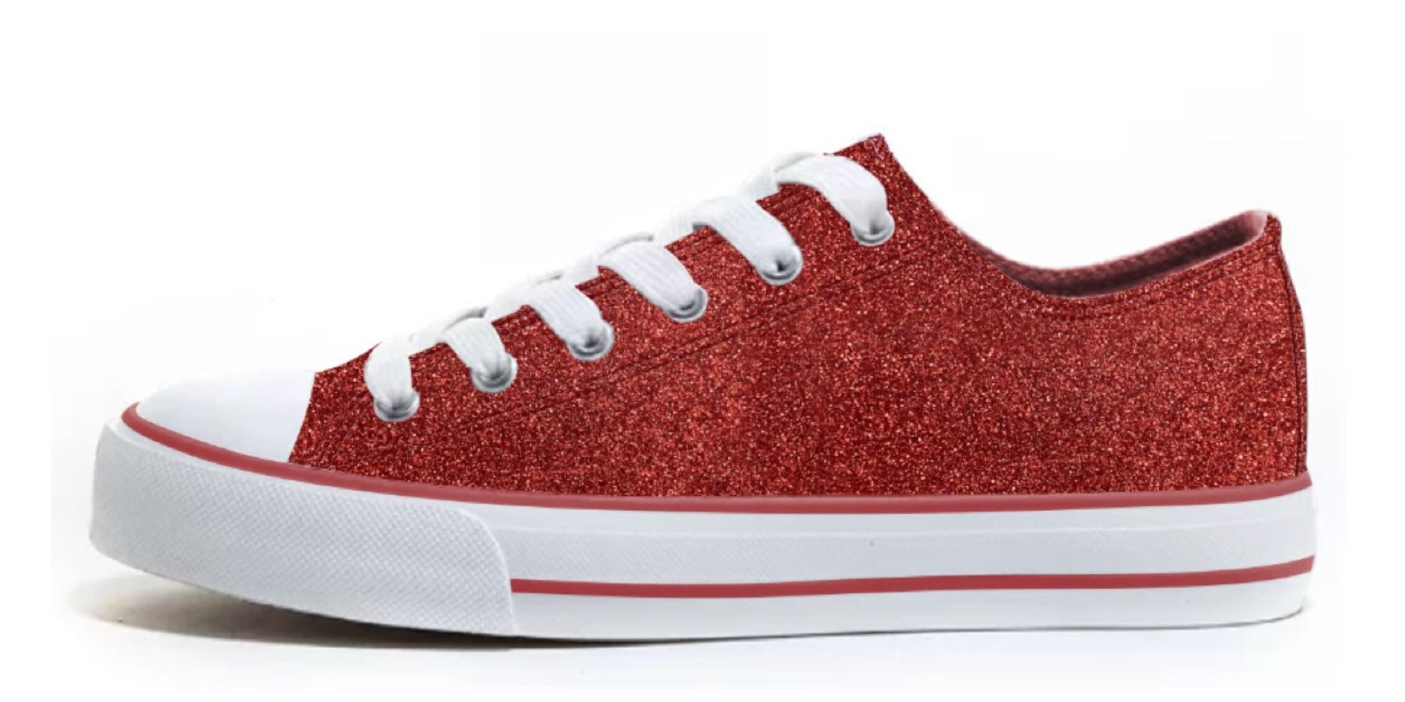 Red Custom Branded Glitter Sneakers - Etsy
