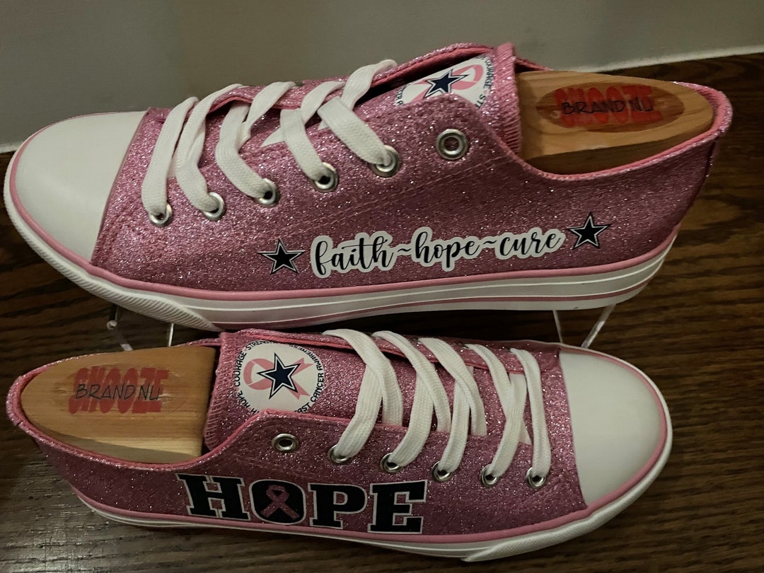 Pink Custom Branded Glitter Sneakers - Etsy