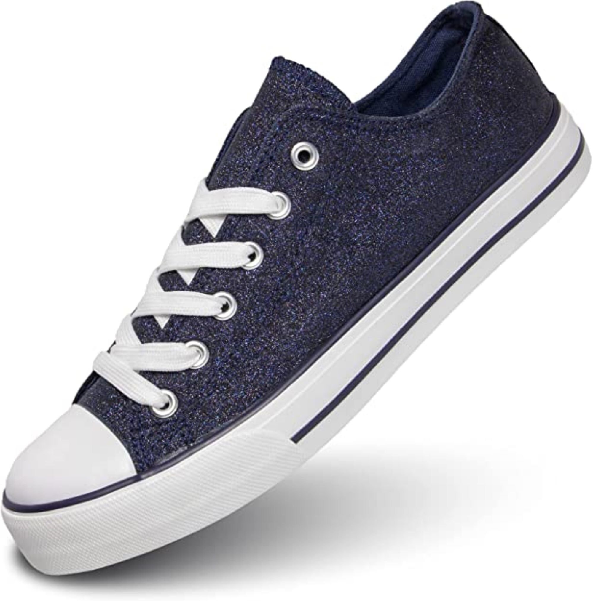 Navy Blue Custom Branded Glitter Sneakers - Etsy