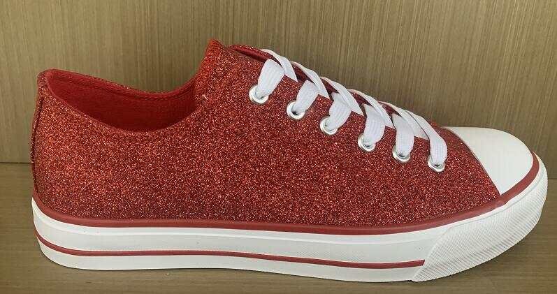 Red Custom Branded Glitter Sneakers - Etsy