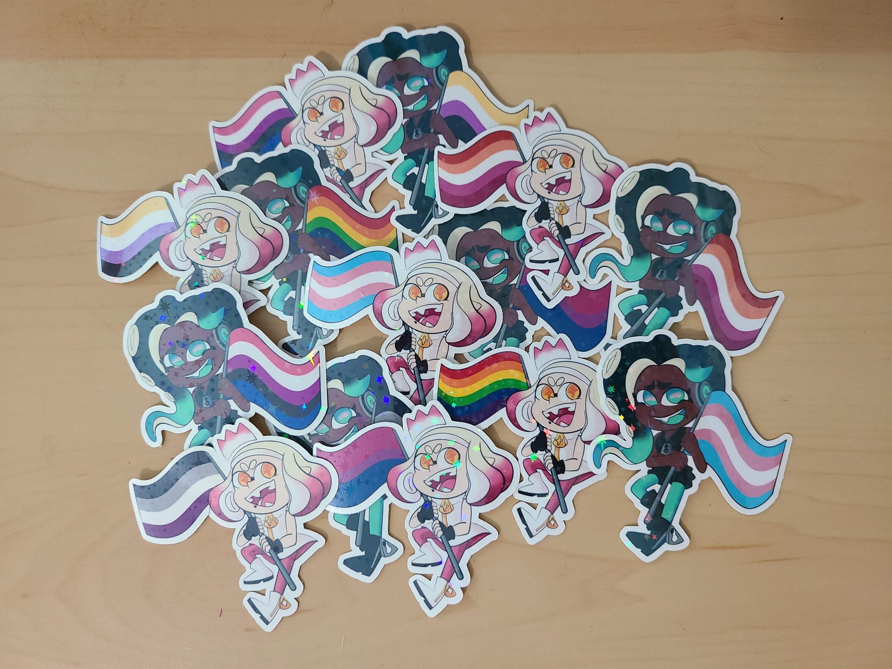 Off the Hook Holographic Splatoon Pride Stickers - Etsy