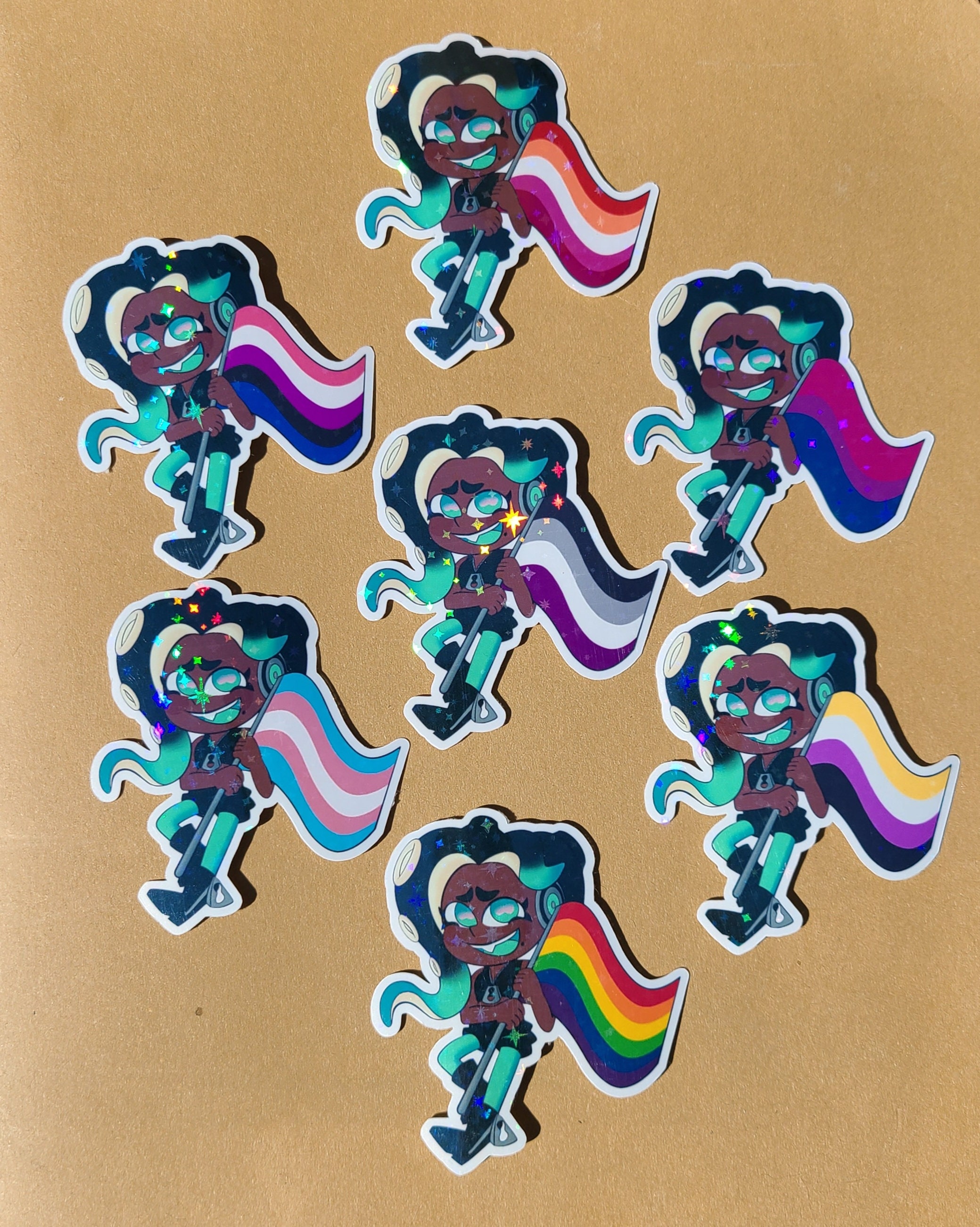 Off the Hook Holographic Splatoon Pride Stickers - Etsy