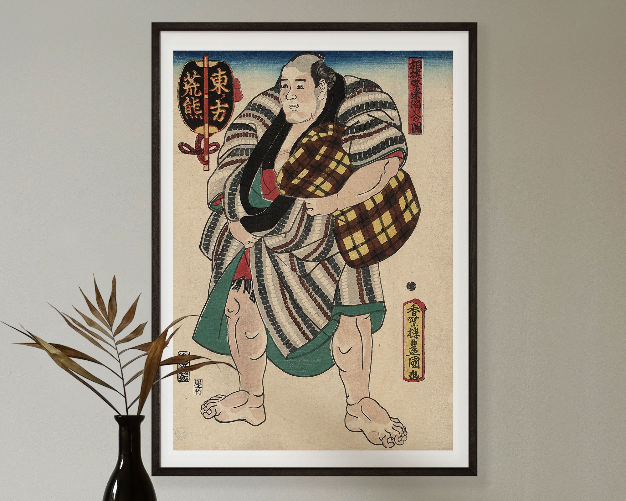 Vintage Japanese Digital Download, Ukiyo-e Woodblock Print, Sumo ...