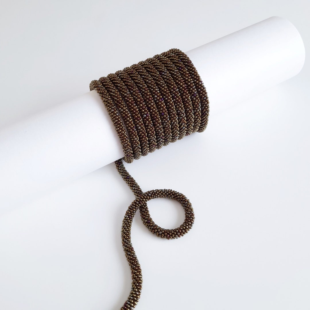 Metallic Brown Beaded Trim, Bead Crochet Rope Ribbon, 7 Mm / 0.3 Inches ...