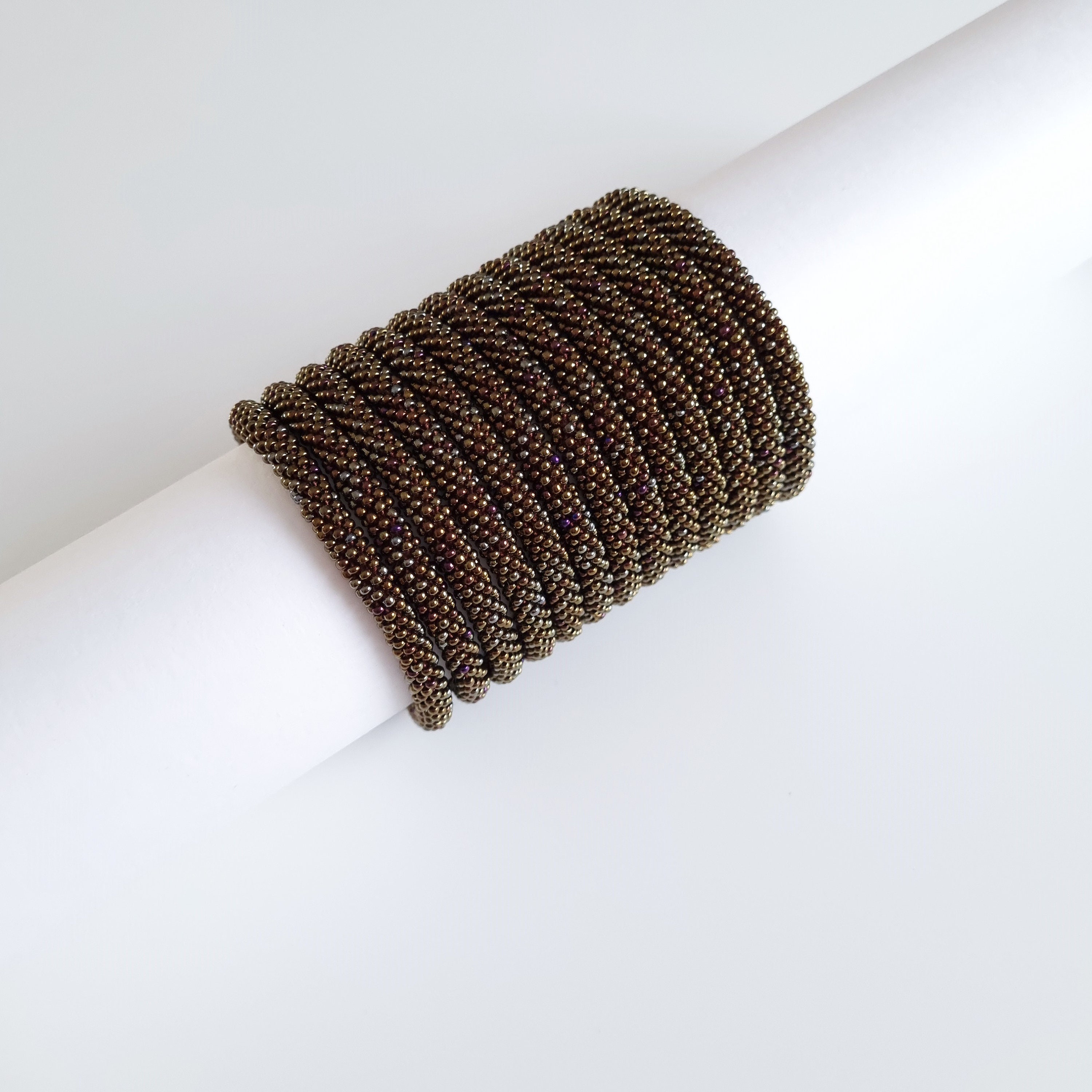 Metallic Brown Beaded Trim, Bead Crochet Rope Ribbon, 7 Mm / 0.3 Inches ...