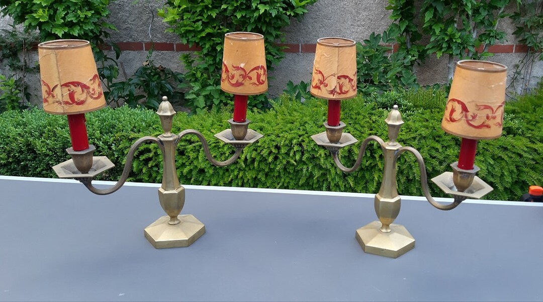 Pair of Torch Lamps - Etsy