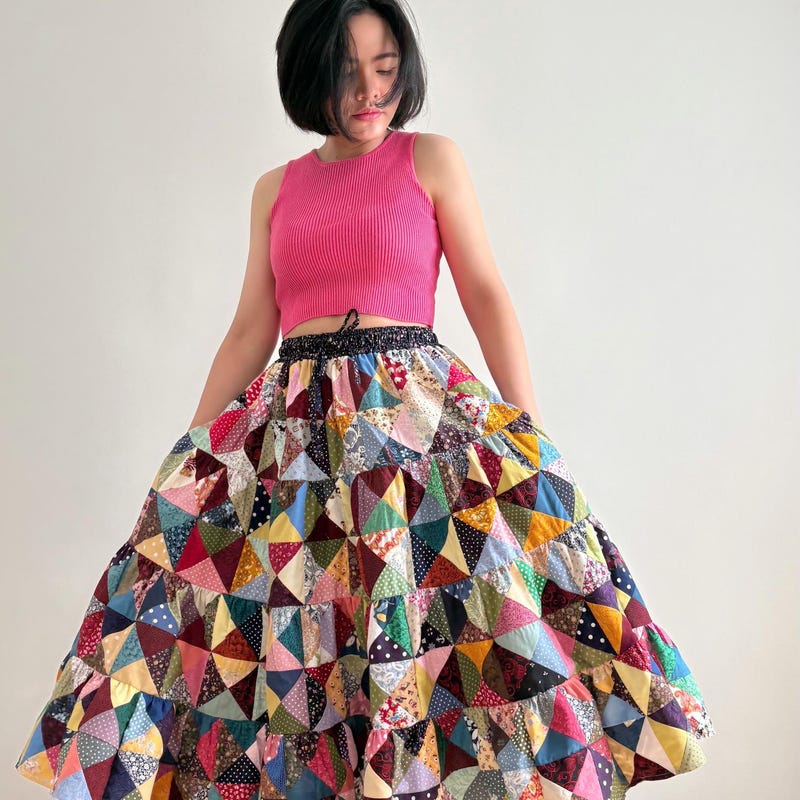 Patchwork Skirt - Etsy