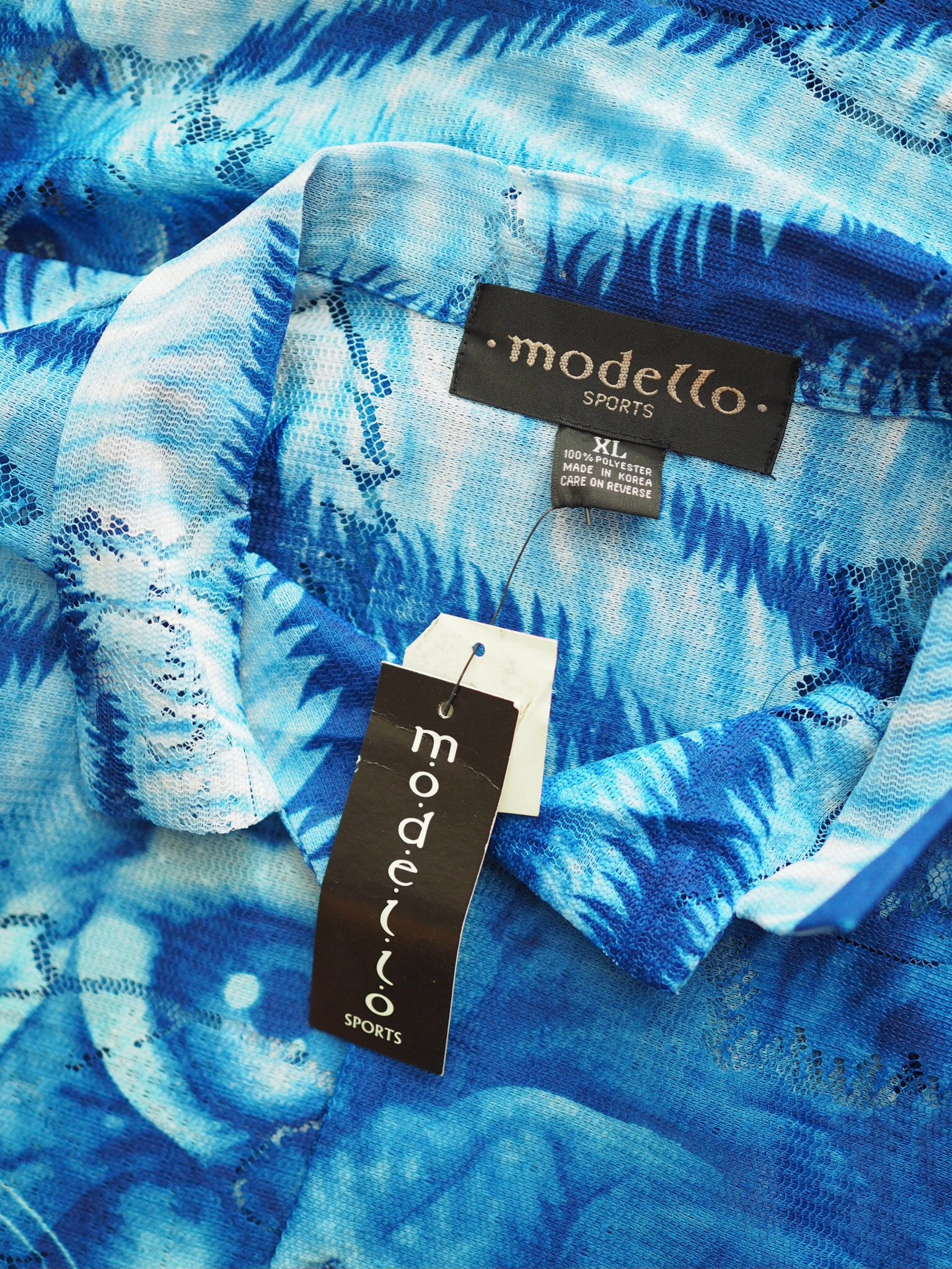 Blue Tiger Print Shirt – Rare Vintage Style Top, Oversized XL Blouse ...