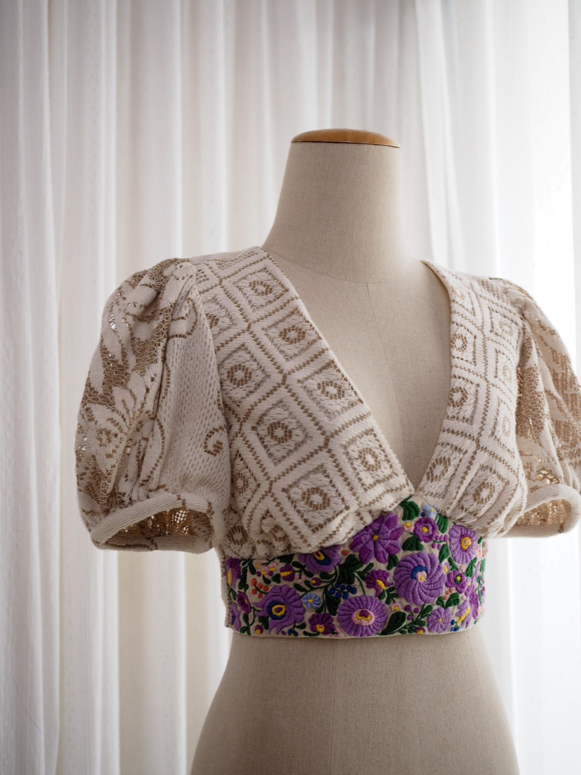 Matyó-inspired Hand Embroidered Halter Top – Hungarian Folk Art Style ...