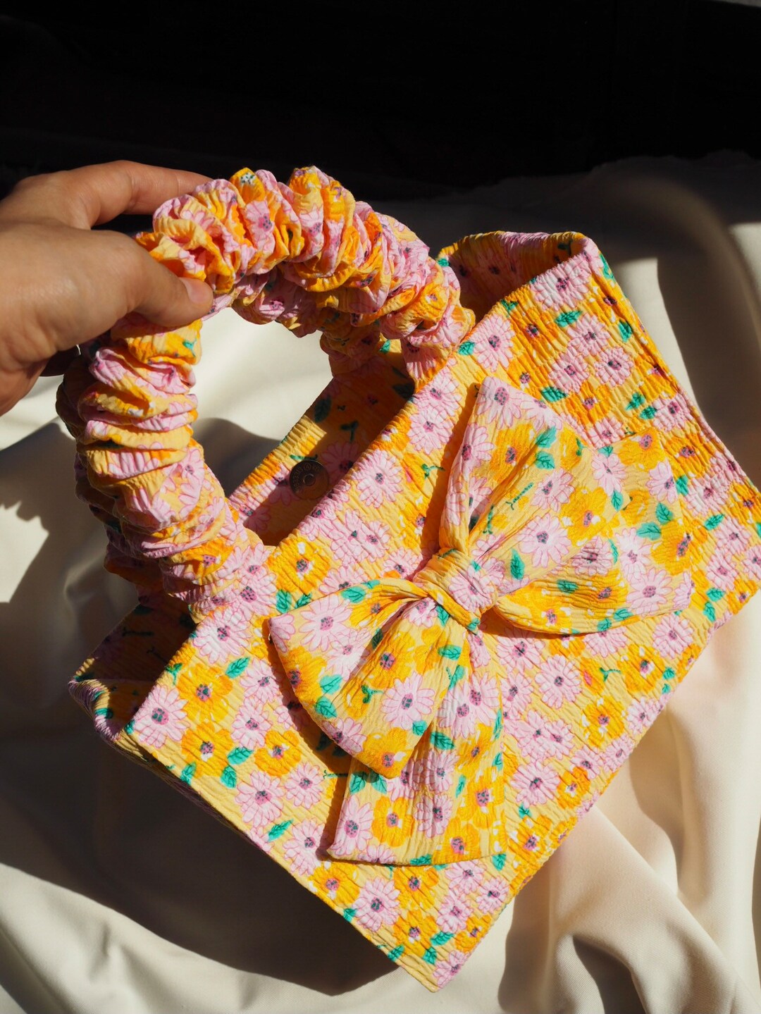 Floral Print Scrunchie Tote Bag - Handbag for Women - Etsy