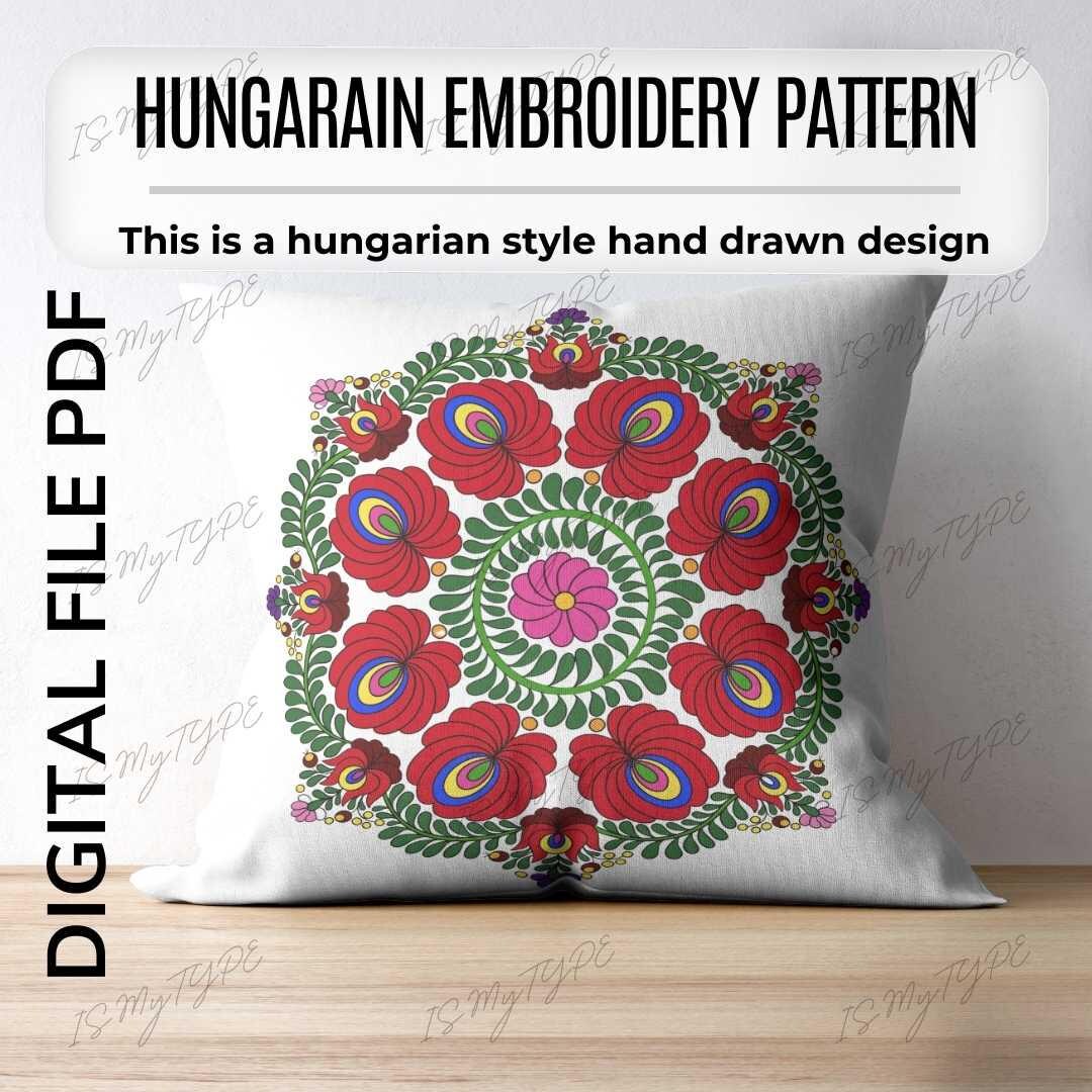 PDF Pattern | Hungarian Matyo Embroidery | Hand-drawn Embroidery Design ...