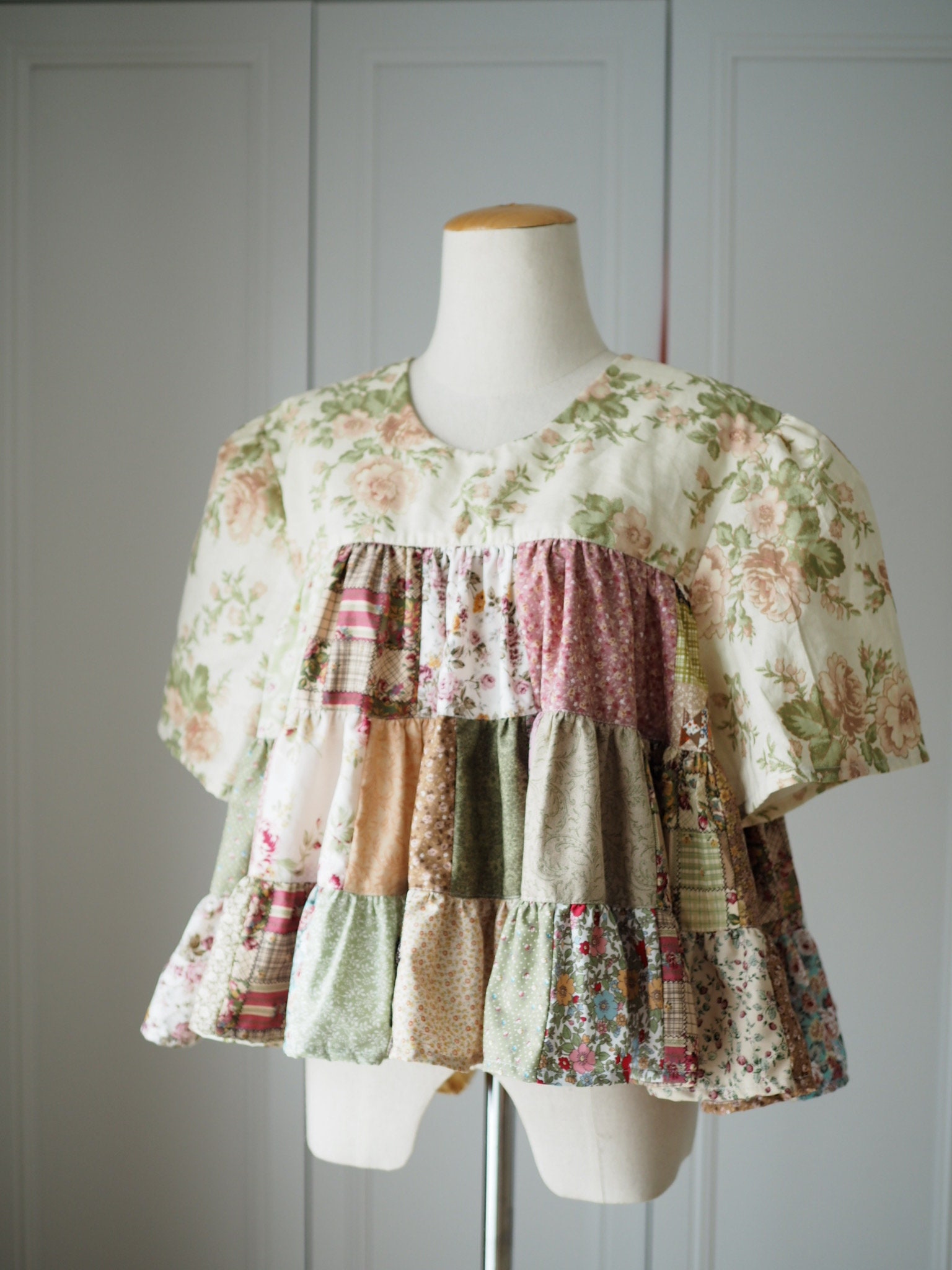 Patchwork Cotton Blouse: One-of-a-kind Handmade Top - Etsy