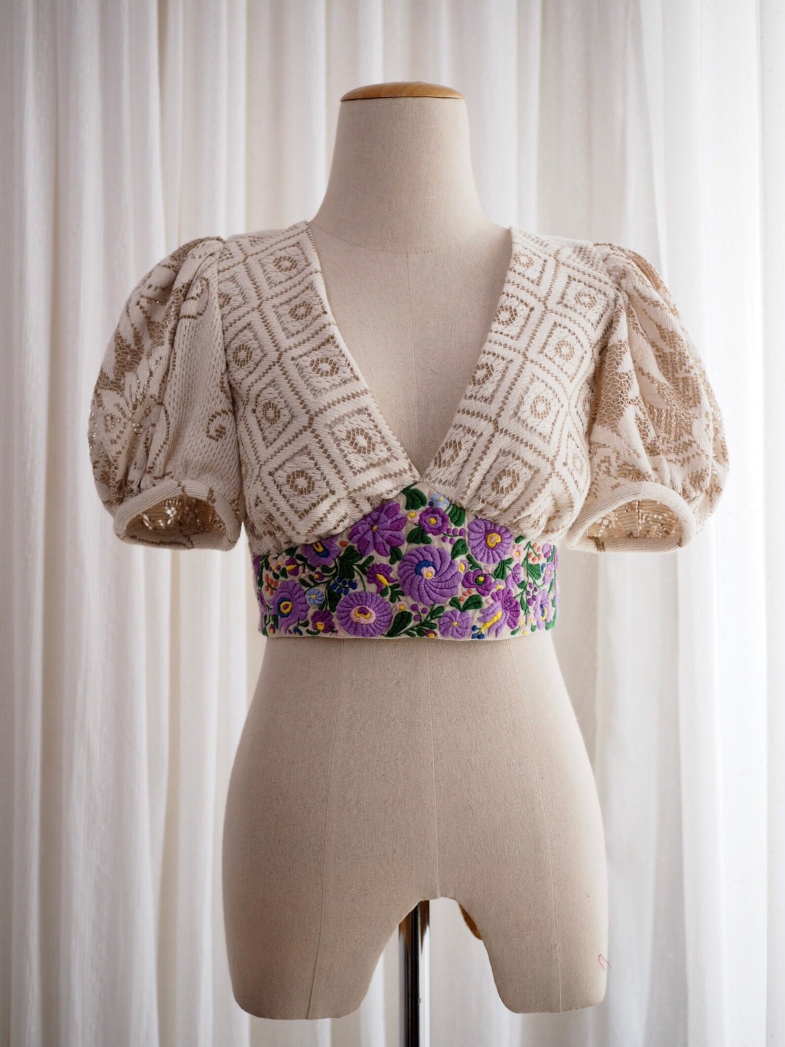 Hungarian Inspired Hand Embroidered Halter Top Matyo Design - Etsy