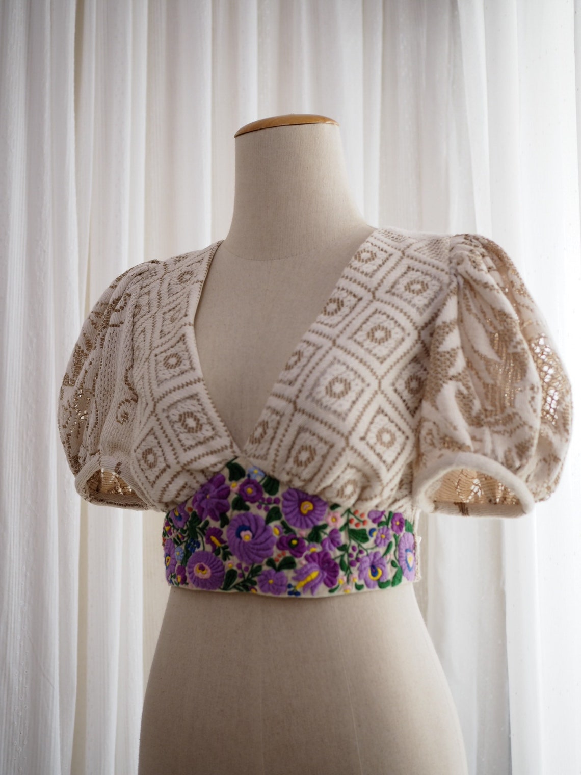 Matyó-inspired Hand Embroidered Halter Top – Hungarian Folk Art Style ...