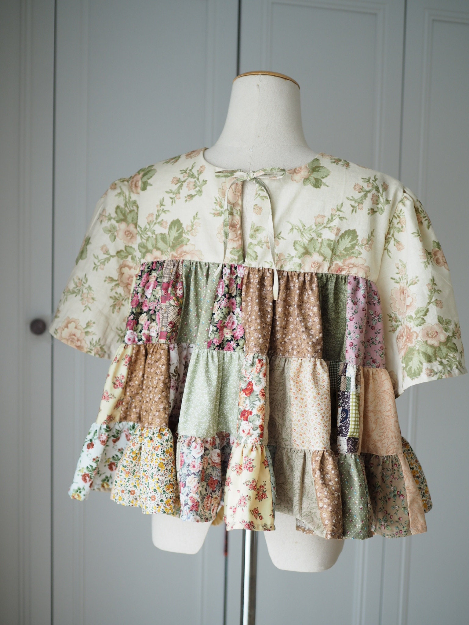 Patchwork Cotton Blouse: One-of-a-kind Handmade Top - Etsy