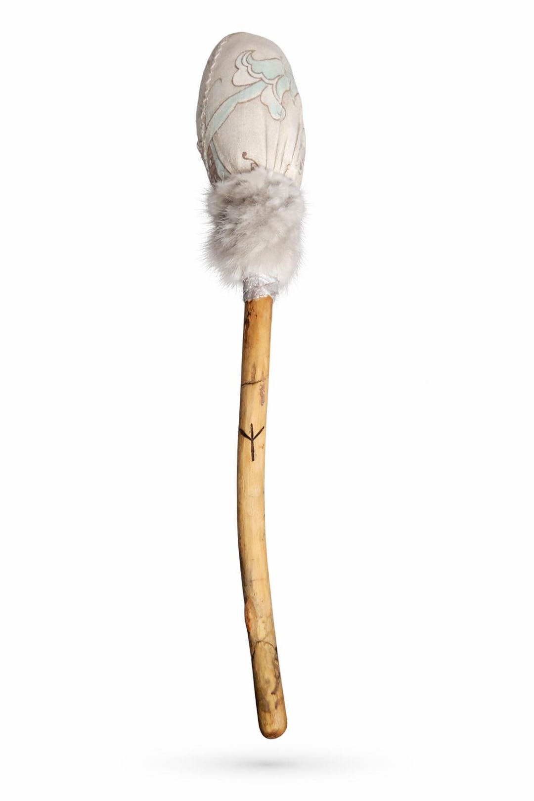 Aelwyn – Ceremonial Drum Beater • Algiz Rune • Shamanic Drum Stick for ...