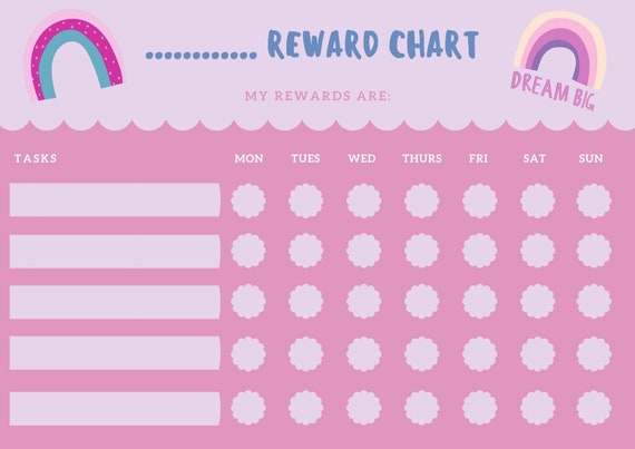 Personal Reward Chart Girls | Etsy