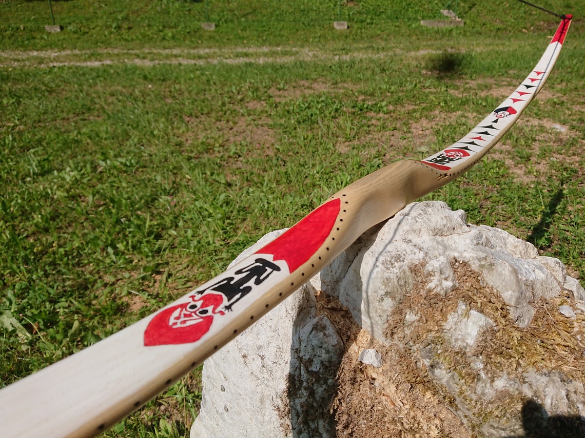 Arc traditionnel/arc plat de 64 po. - Peint à la main - Entraînement au ...