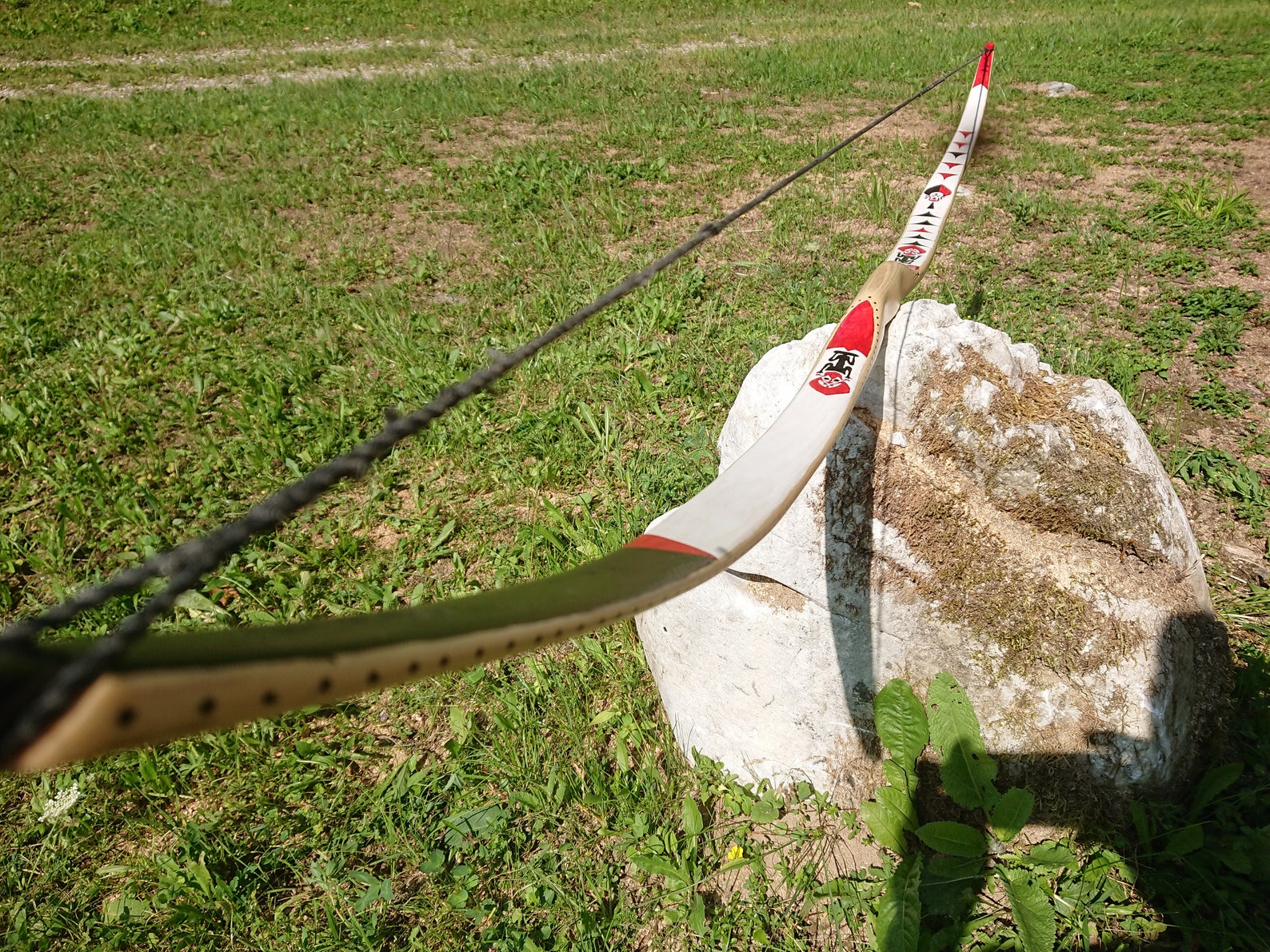 Arc traditionnel/arc plat de 64 po. - Peint à la main - Entraînement au ...