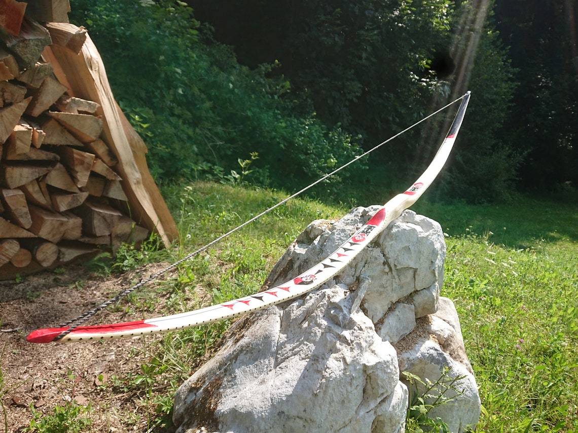 Arc traditionnel/arc plat de 64 po. - Peint à la main - Entraînement au ...