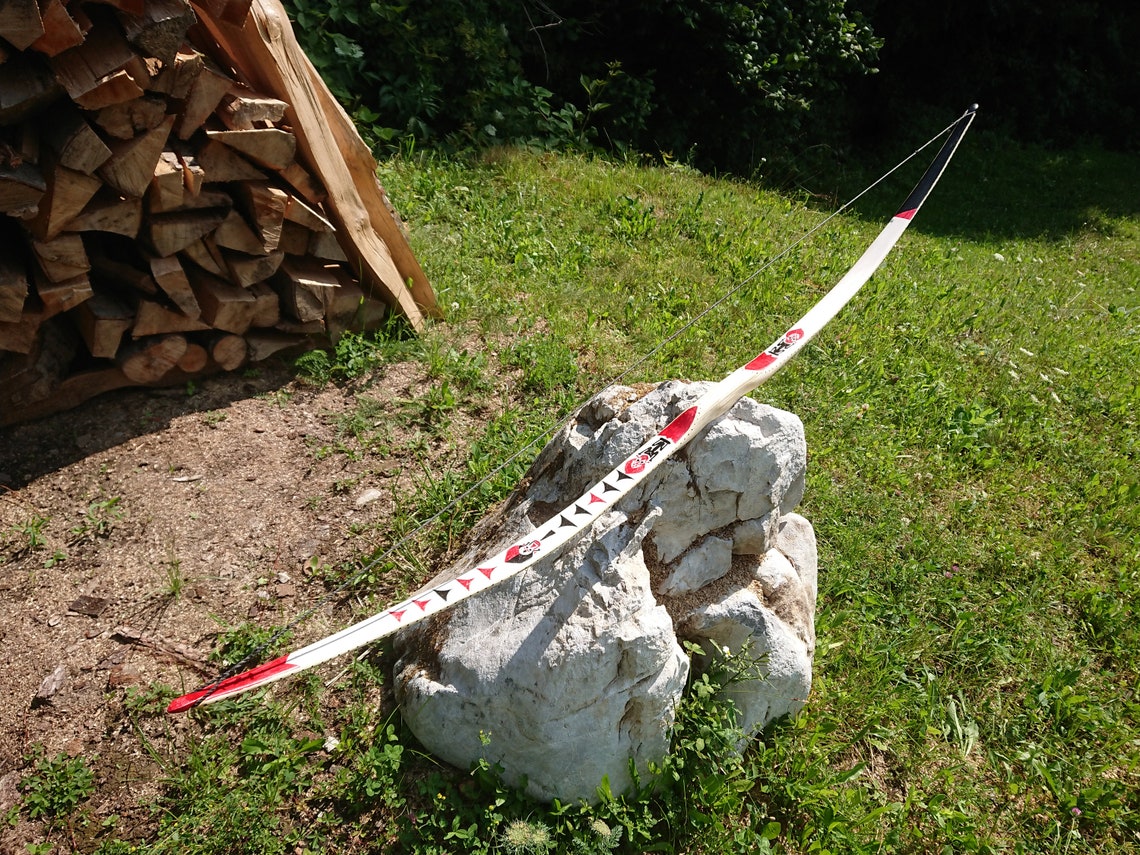 Arc traditionnel/arc plat de 64 po. - Peint à la main - Entraînement au ...