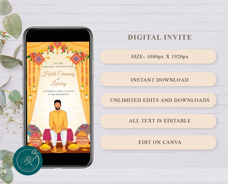 Digital Haldi Invitation Card Design Indian Wedding Haldi Ceremony ...