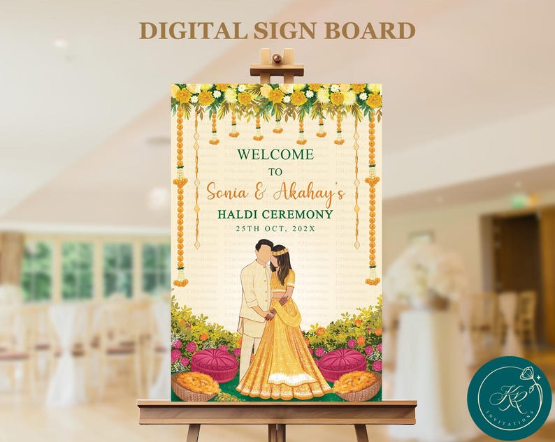 Haldi Ceremony Welcome Sign: Indian Wedding Decor (digital Download) - Etsy