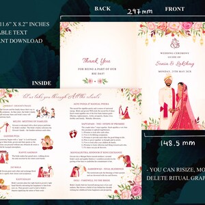 Indian Wedding Program Template Editable Hindu Wedding - Etsy
