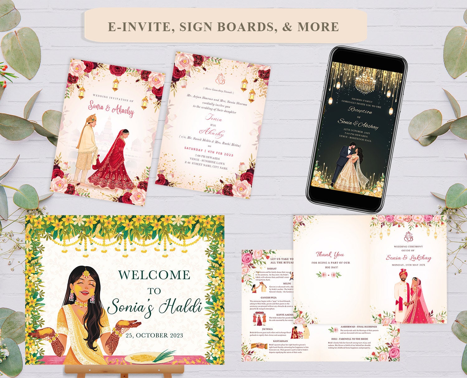 Custom Sangeet Invitation Template: Indian Wedding Ceremony ( Editable ...