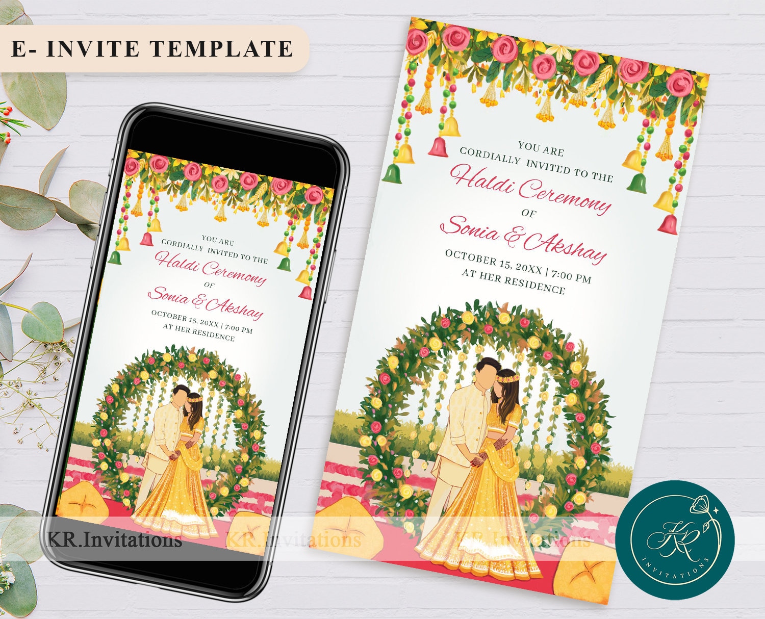 Buy Haldi Invitation Editable Mayoun Invitation Template Holud Ceremony ...