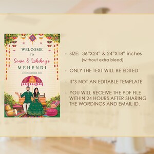 Mehndi Sign Board, Digital Mehendi Signage, Bride and Groom Mehendi ...