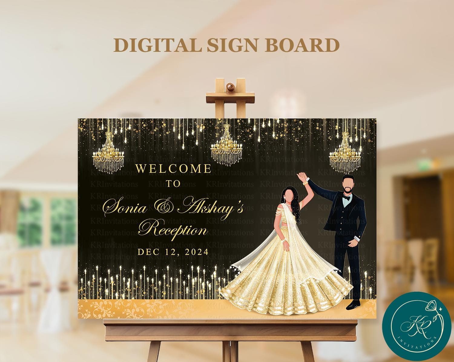 Wedding Reception Sign Board Digital Indian Wedding Reception Party ...