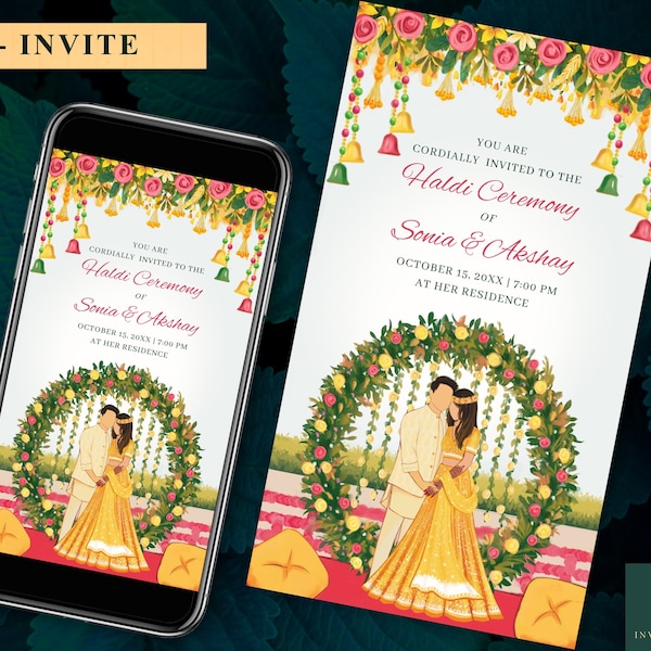 Haldi Invitation Cards - Etsy