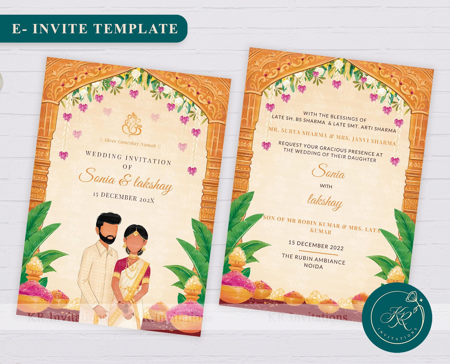 South Indian Wedding Invitation Card Fancy E-invites, Indian Weddings ...