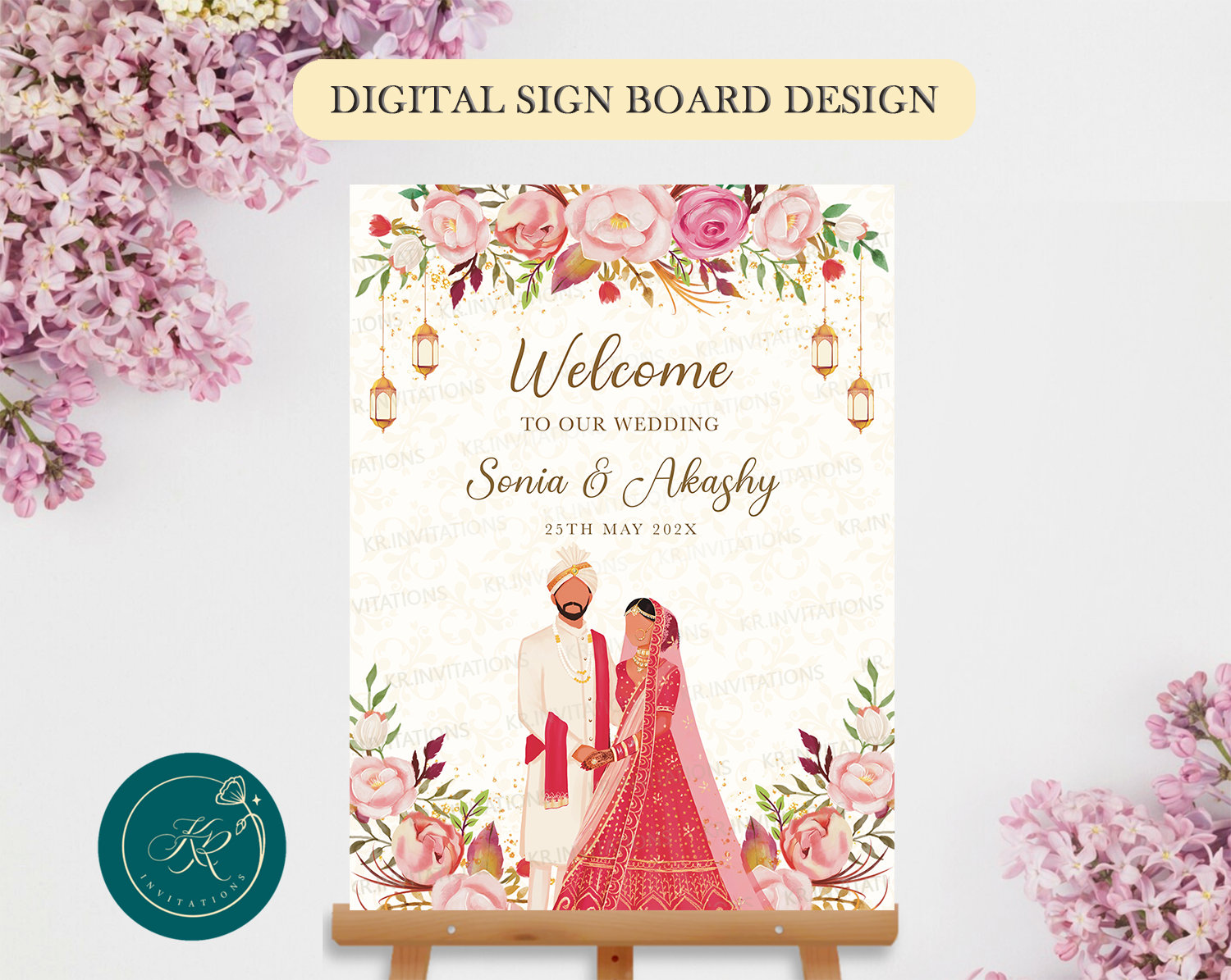 Indian Wedding Sign Board Digital Welcome Sign Board Printable Wedding ...
