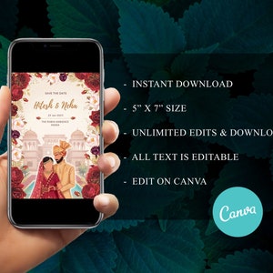 EDITABLE Indian Wedding Invitation Templates Digital Fancy - Etsy