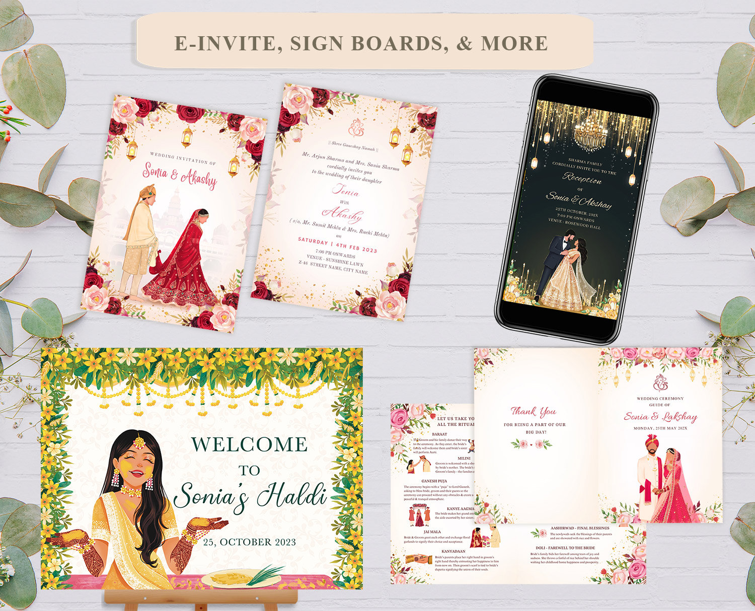 Reception E-invite Card Fancy Indian Reception Invite Wedding Reception ...