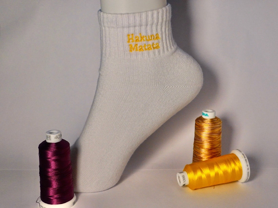Personalised Custom Embroidered Socks High Ankle Socks With - Etsy