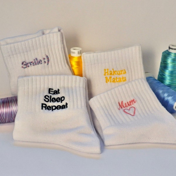 Embroidered Socks - Etsy
