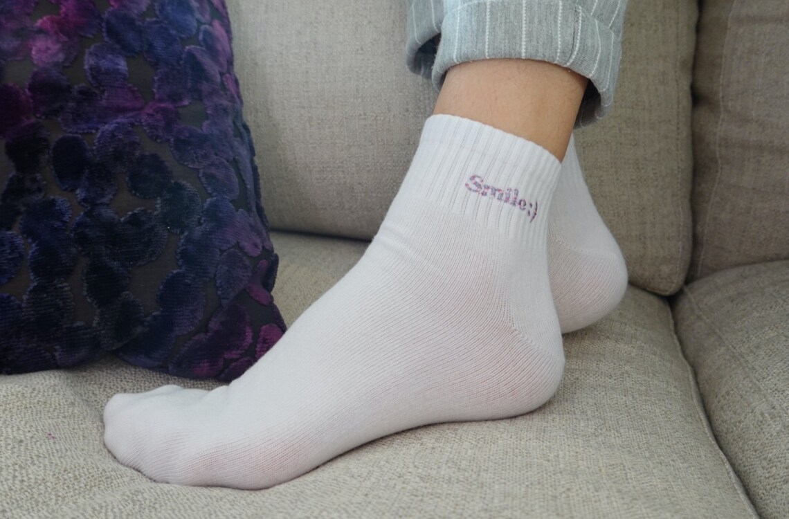 Personalised Custom Embroidered Socks High Ankle Socks With - Etsy
