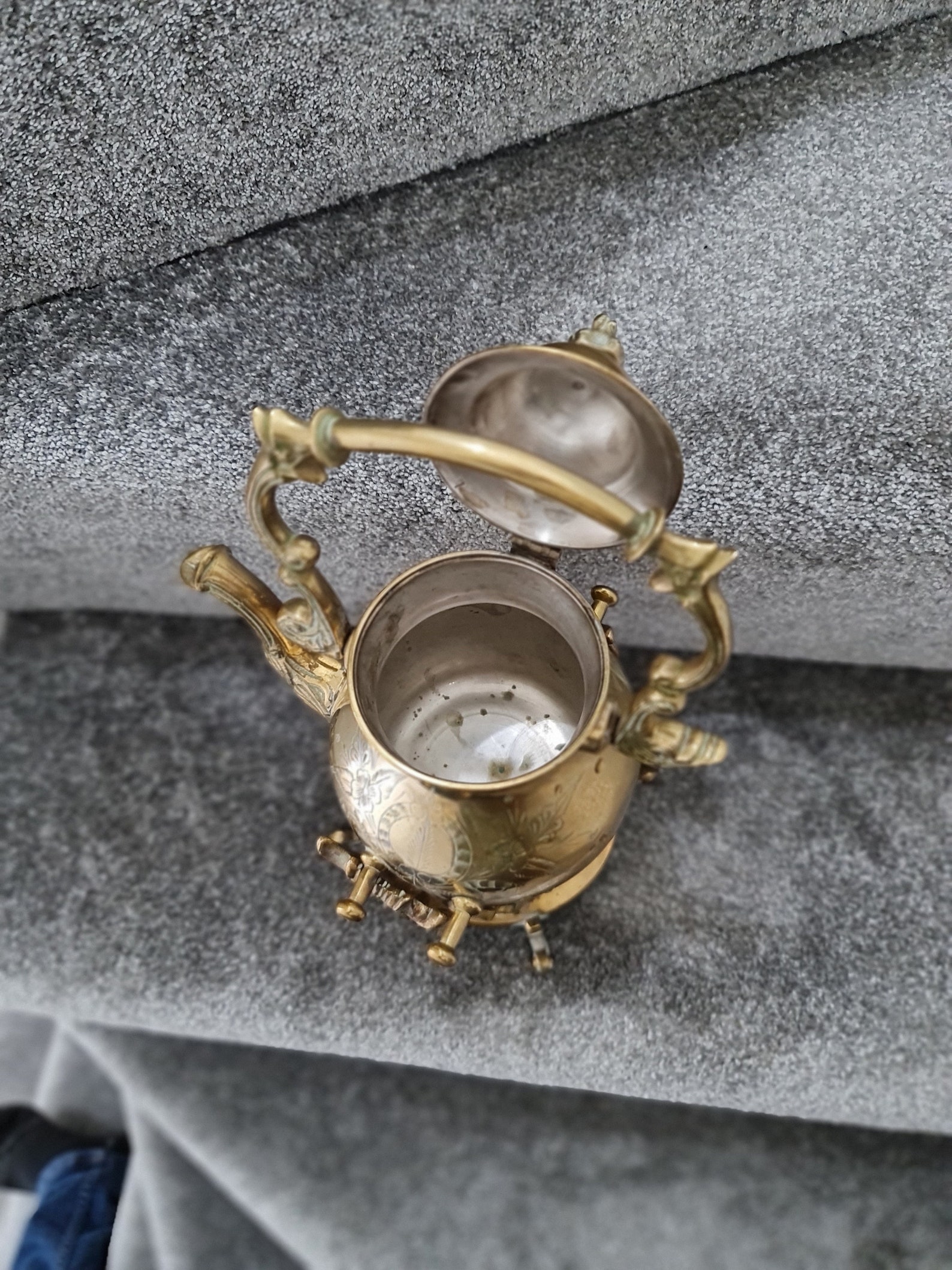 Vintage Brass Teapot With Warmer Stand and Burner - Etsy