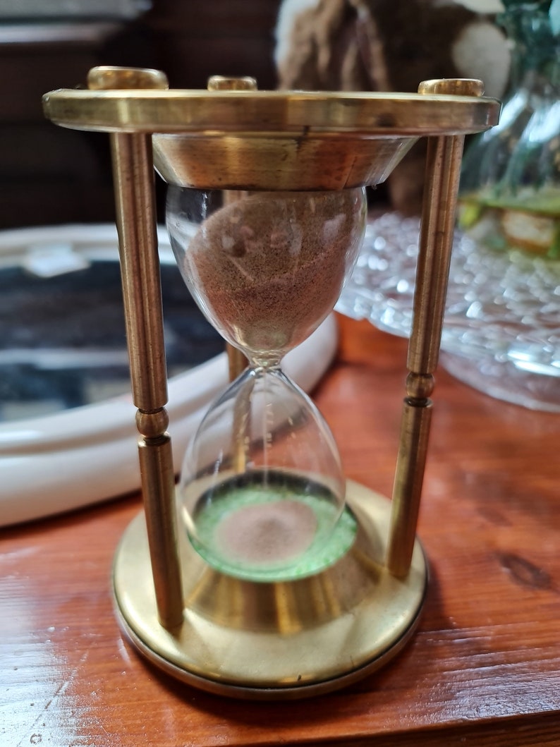 Vintage Brass Nautical Sand Timer Hour Glass - Etsy